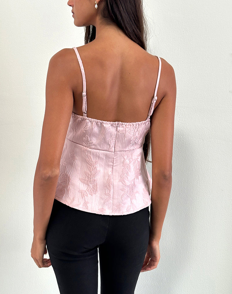 Satin pink cami store