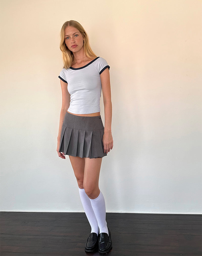 Powder Blue Top with Navy Binding | Bitha – motelrocks-com-eur