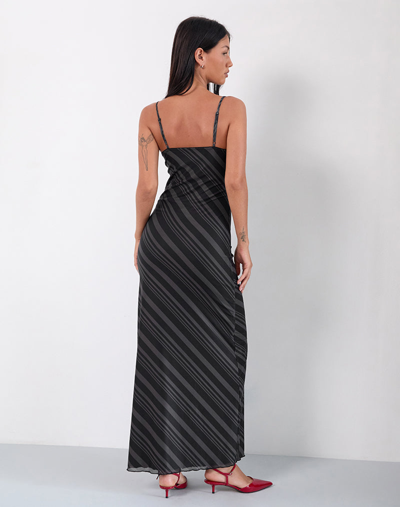 Grey and Black Striped Maxi Dress | Darsih – motelrocks-com-eur