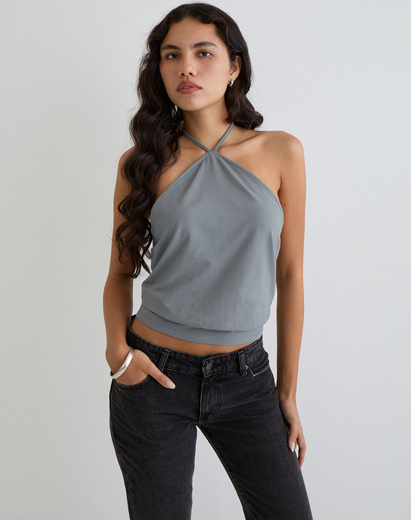 Grey Arrow Neck Top | Dyilla – motelrocks-com-eur