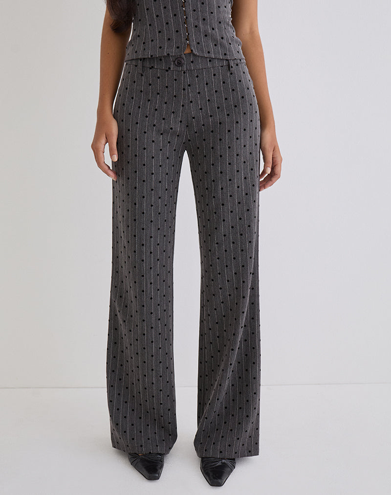 Charcoal with Pinstripe Polka Trouser | Tatina – motelrocks-com-eur