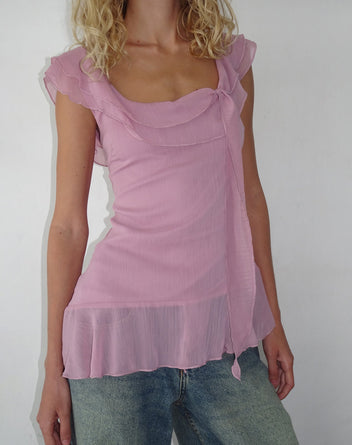 Light Plum Ruffle Longline Top | Piro – motelrocks-com-eur