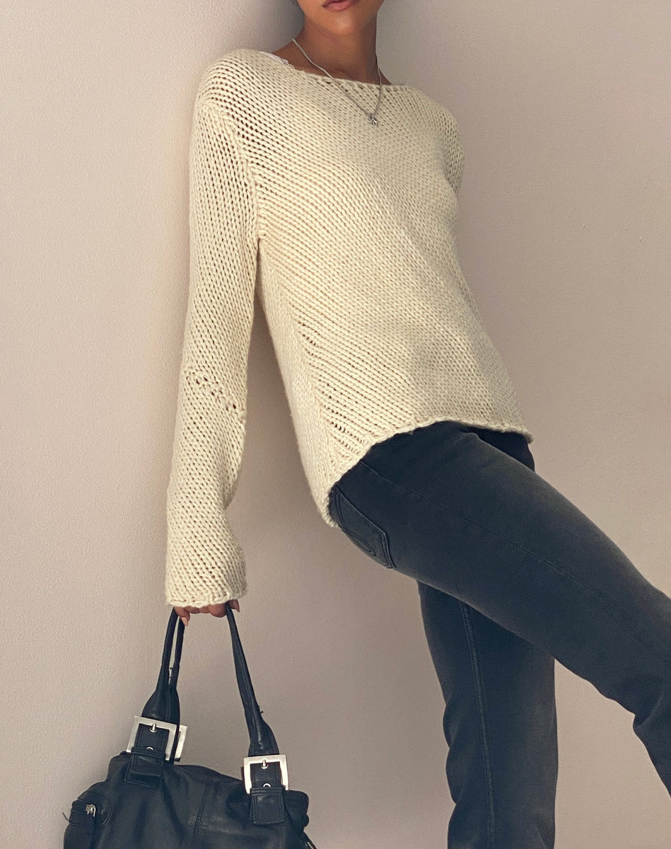 Neutral Knitted Jumper | Ranvir – motelrocks-com-eur