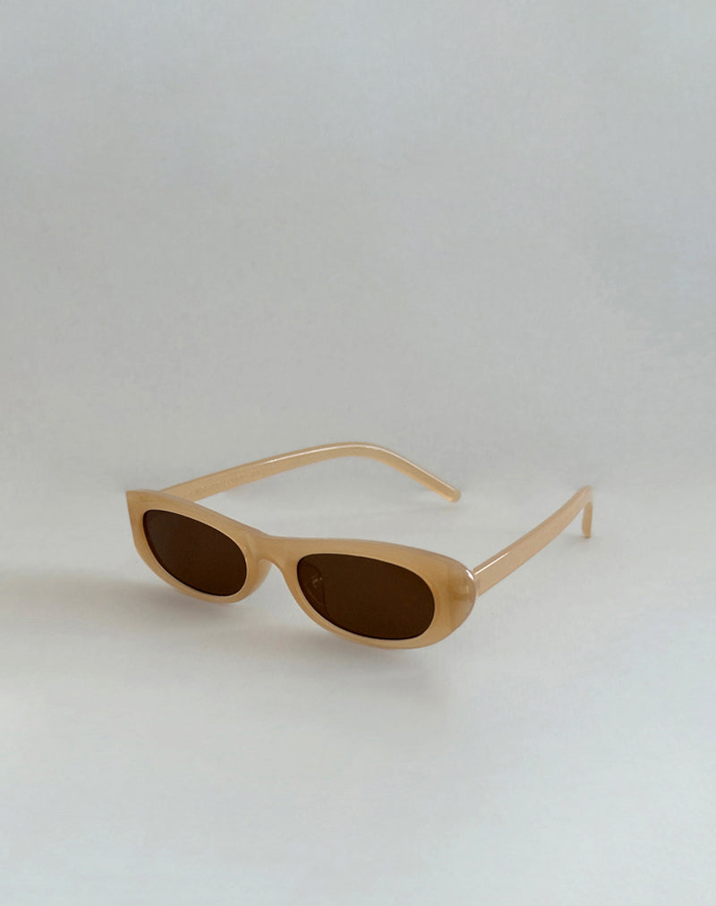 Tan Opaque Rectangle Sunglasses | Rotu – motelrocks-com-eur