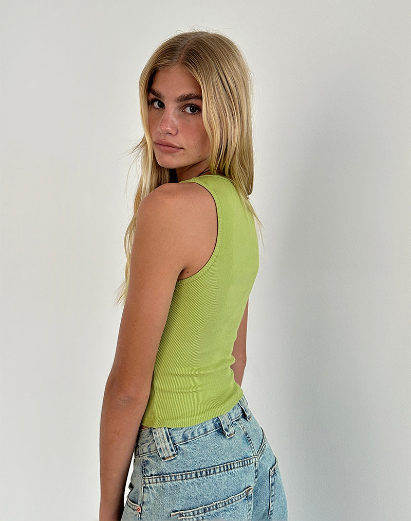 Leaf Green Ribbed Vest Top | Roxe – motelrocks-com-eur