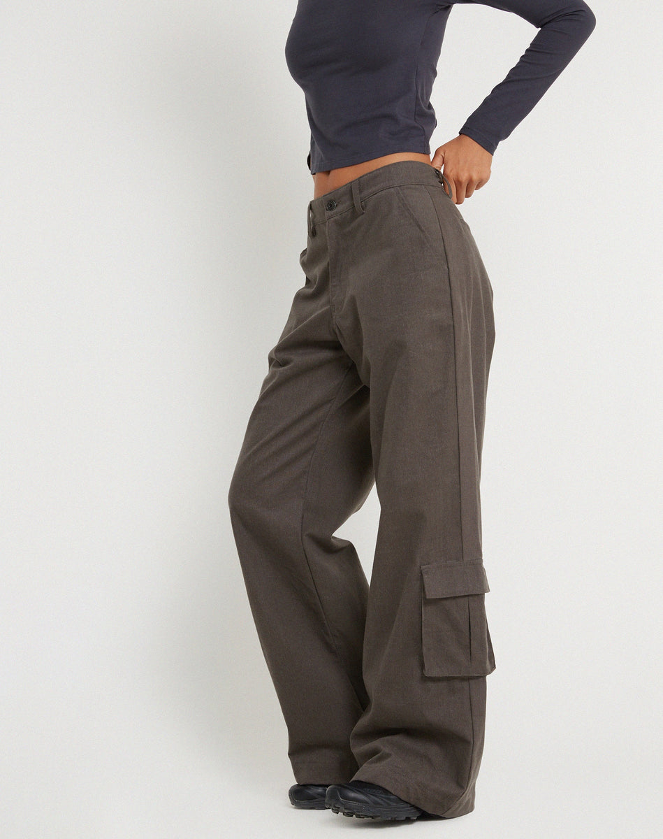 Dark Grey Wide Leg Trouser | Shan – motelrocks-com-eur