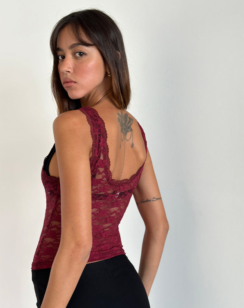 Burgundy Orchid Lace Top | Tahoa – motelrocks-com-eur