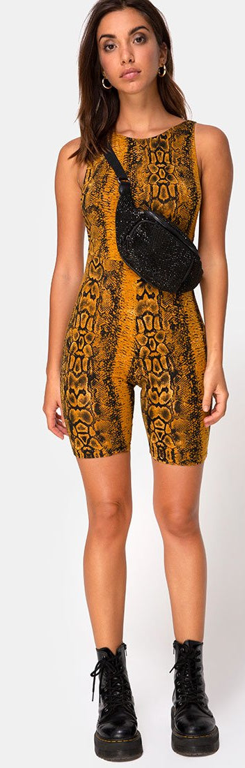 Acro Unitard in Snake Mustard – motelrocks-com-eur