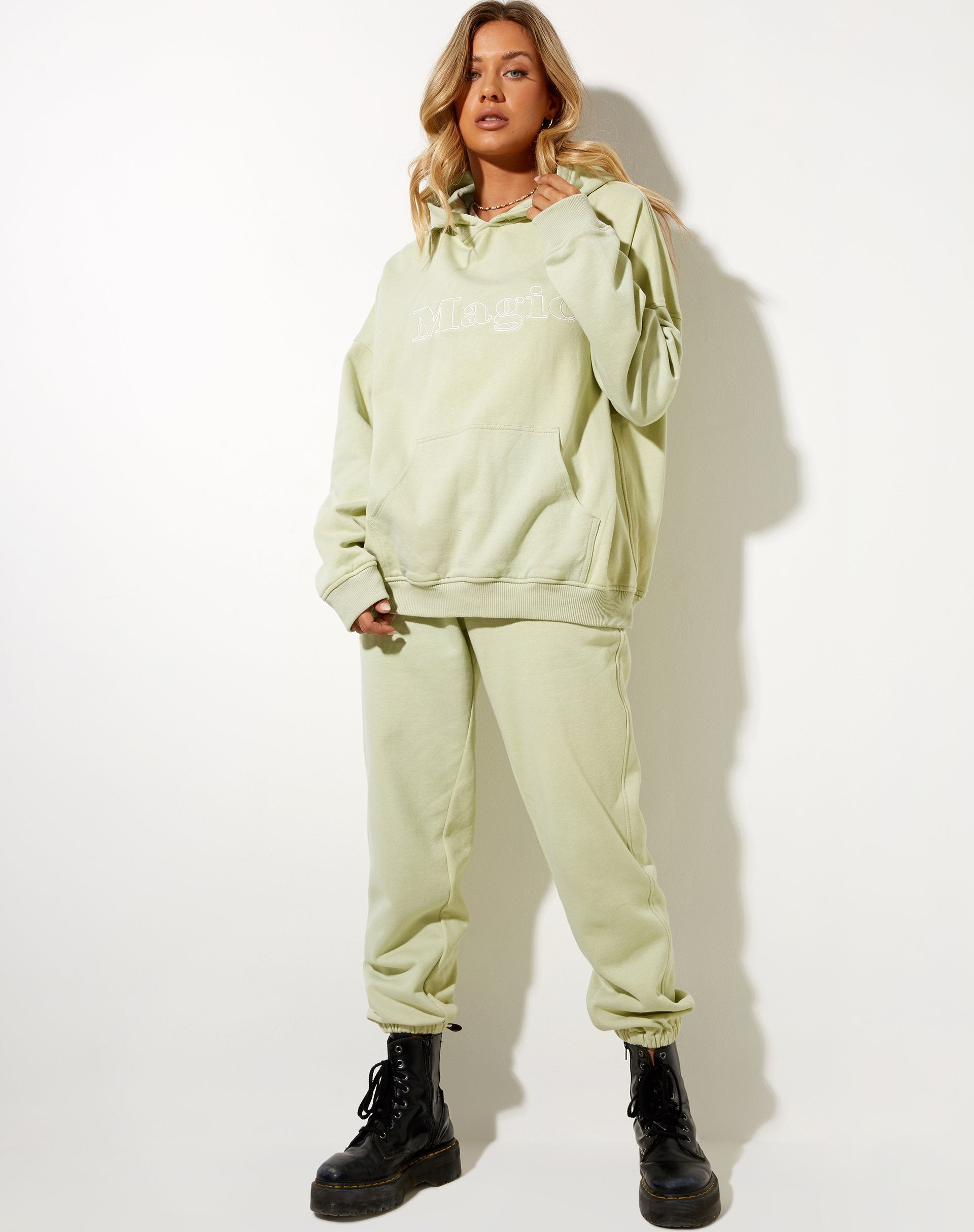Light Green Magic High Waisted Joggers | Besties – motelrocks-com-eur