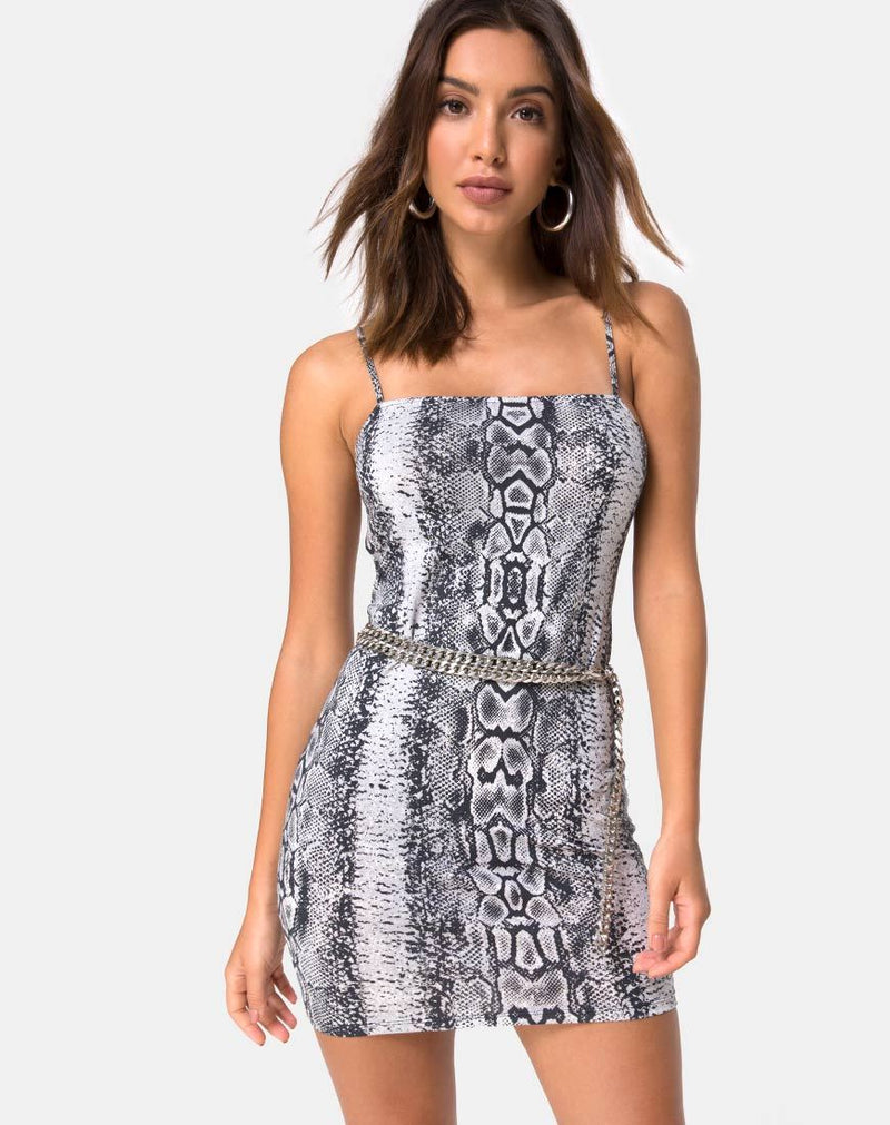 Cinelle Bodycon Dress in Snake – motelrocks-com-eur