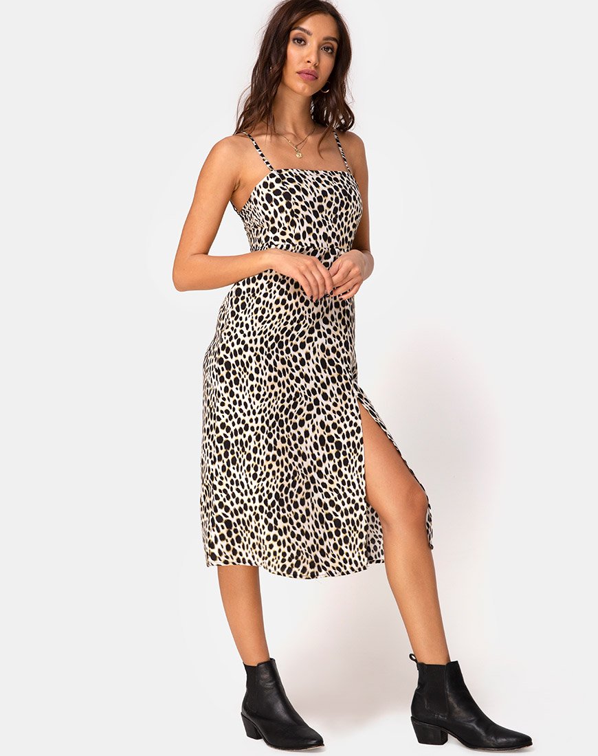 Cheetah Print Midi Dress | Kaoya – motelrocks-com-eur
